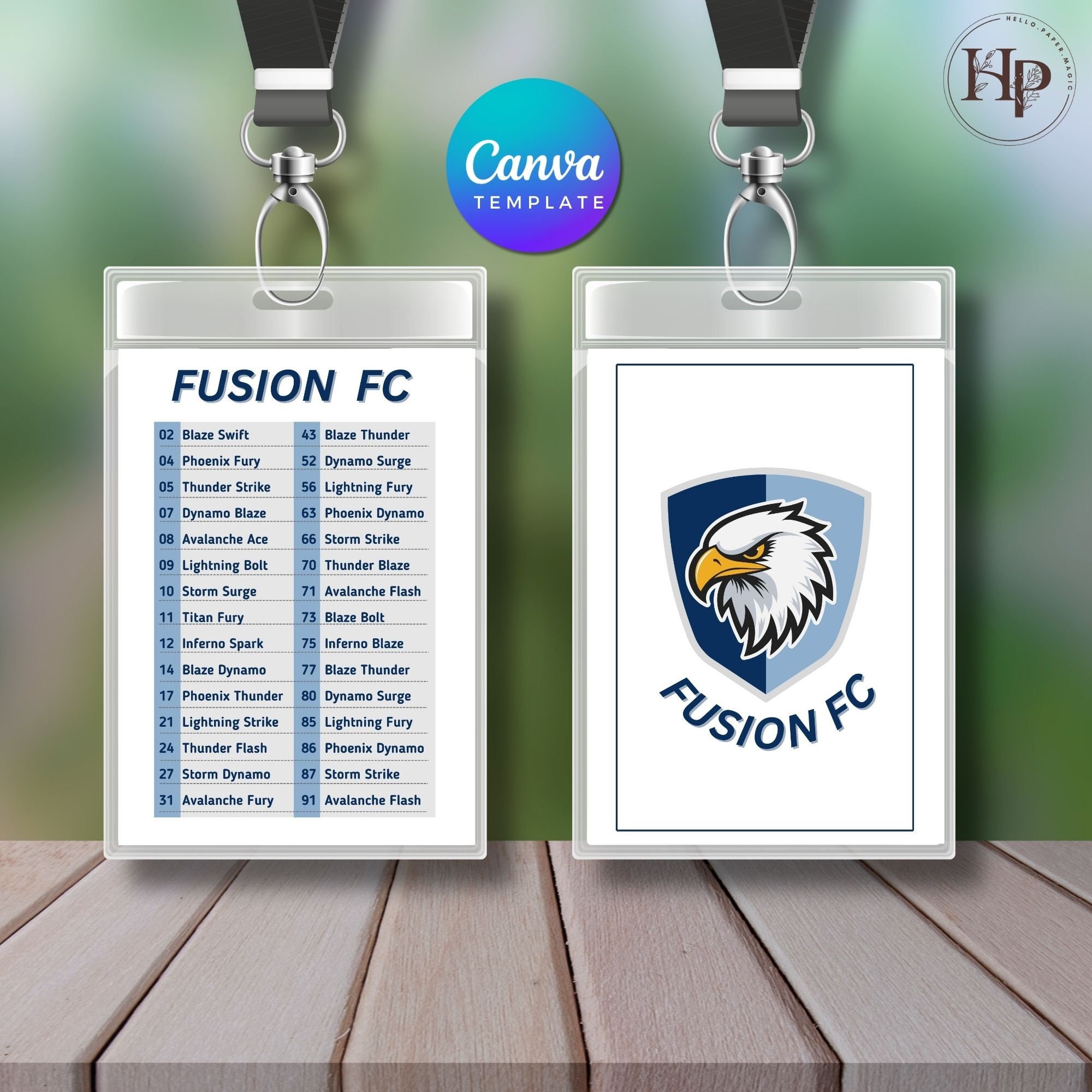 Editable Team Roster Card Template: Canva Sport Team Design - Etsy