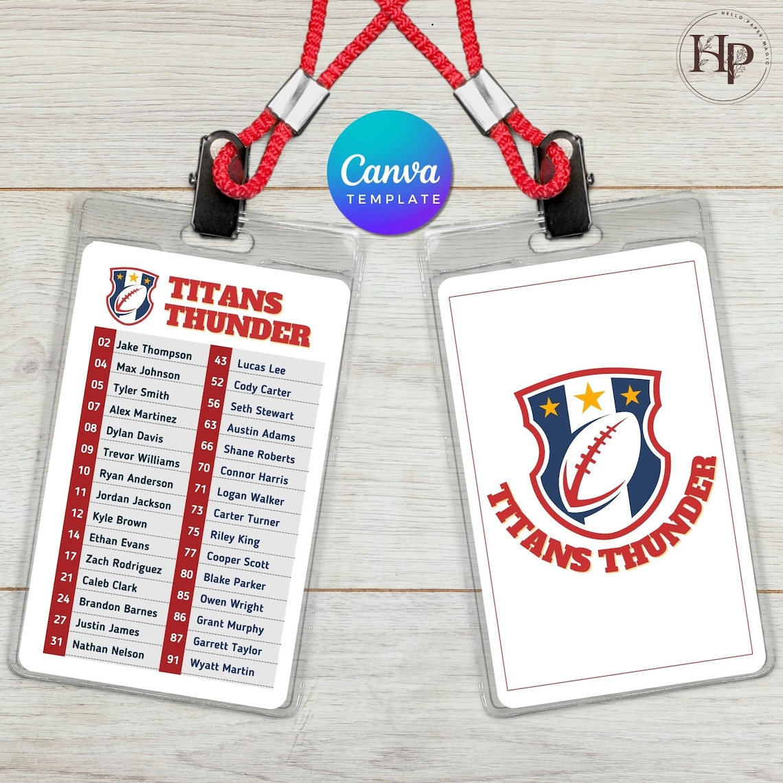 Team Roster Card Template, Editable Team Roster Card, Team Roster Card ...