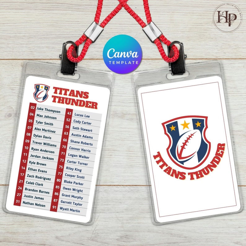 Team Roster Card Template, Editable Team Roster Card, Team Roster Card ...