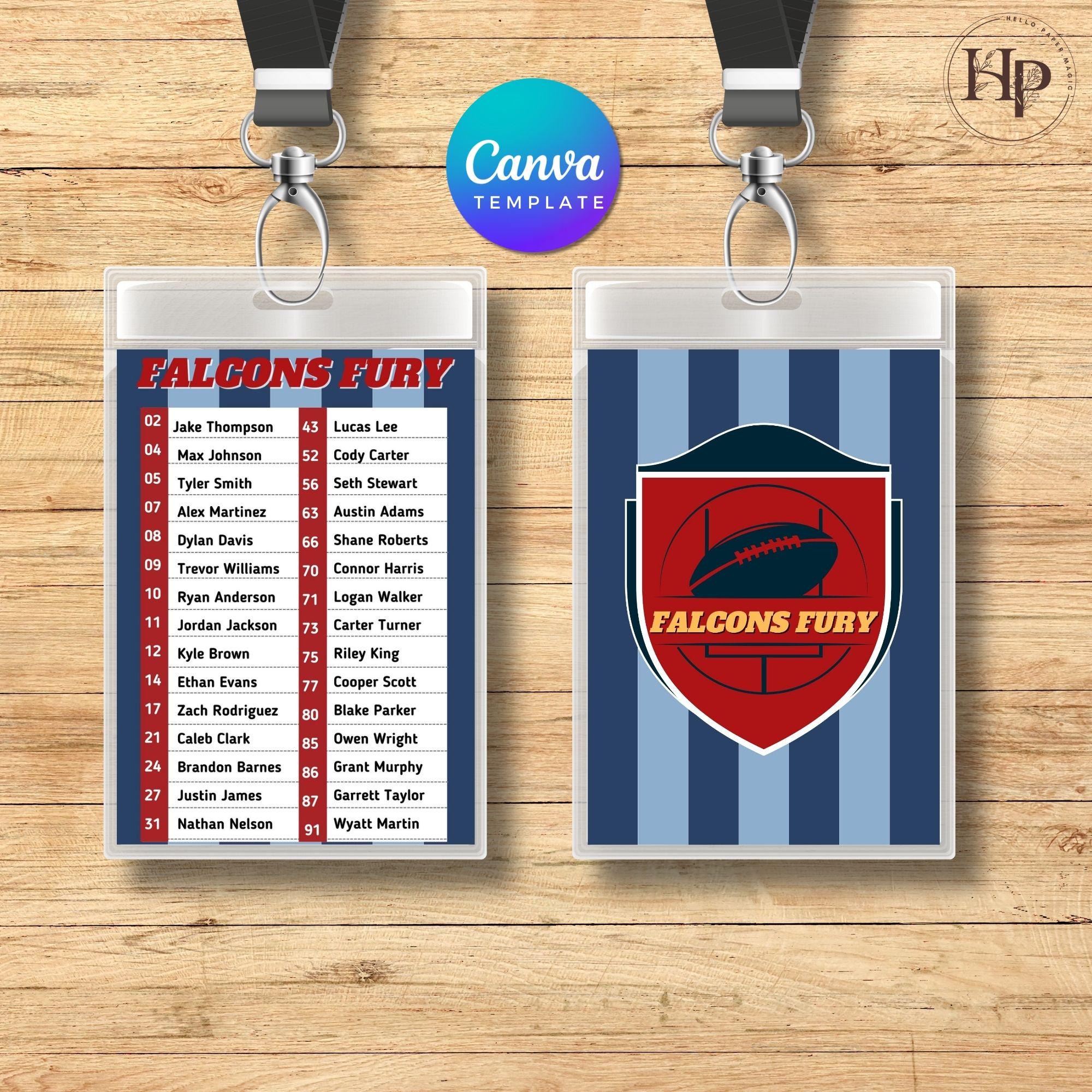 Editable Team Roster Card Template: Sports Team Canva Design - Etsy