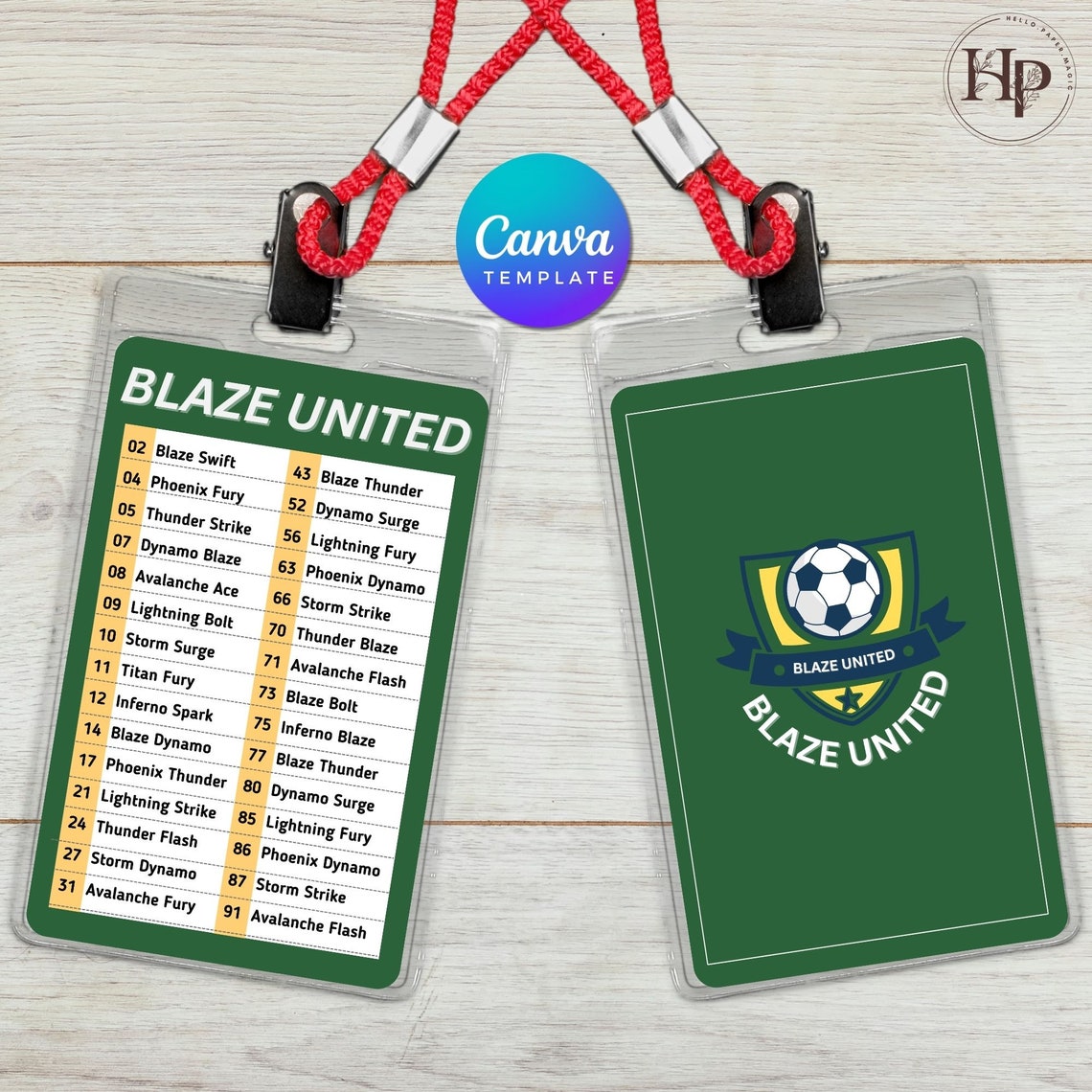 Editable Team Roster Card Template: Sports Team Canva Design - Etsy