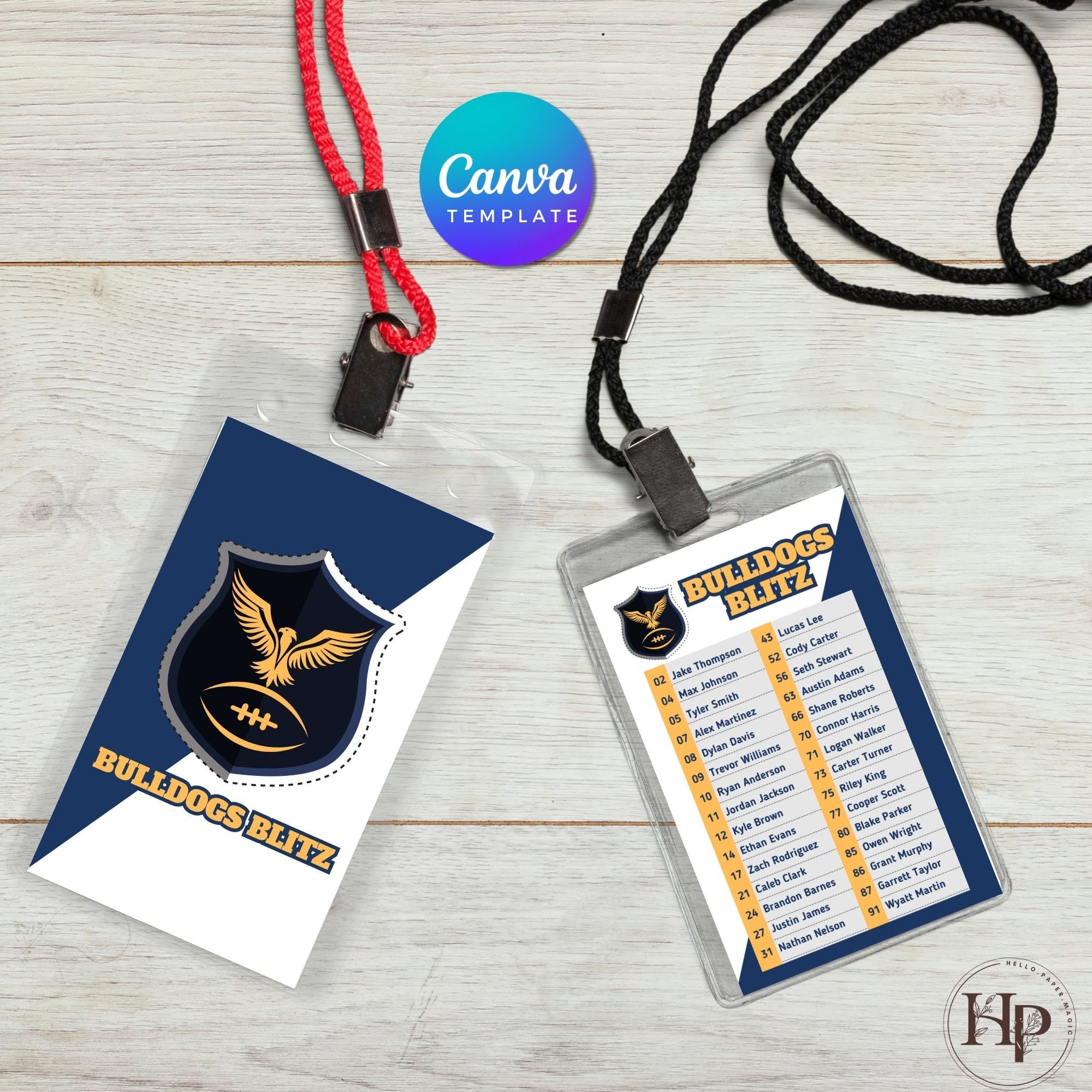 Editable Team Roster Card Template: Sports Team Canva Design - Etsy