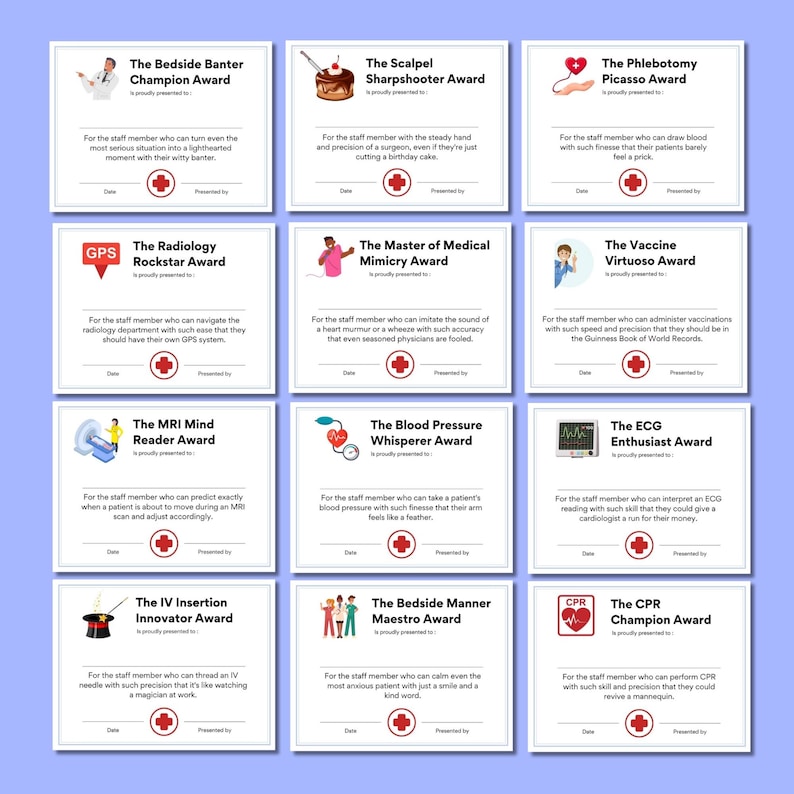 Funny Medical Staff Appreciation Award Certificates: Printable Canva ...