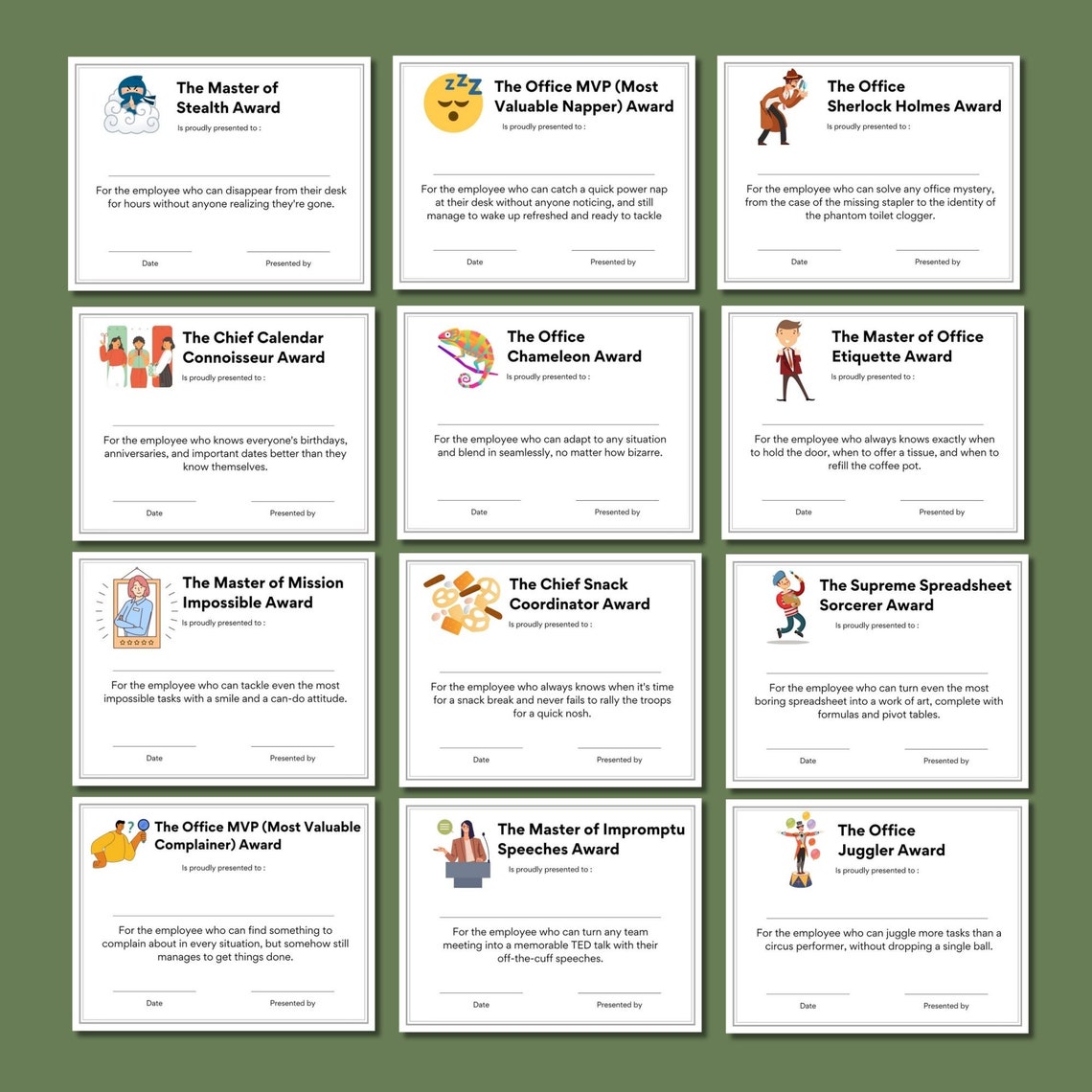 Funny Employee Appreciation Award Certificates: 60 Printable Awards ...