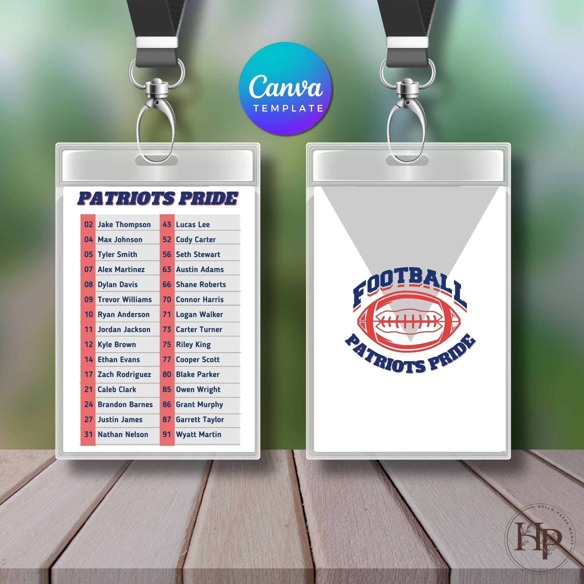 Editable Team Roster Card Template: Canva Sport Team Design (digital ...