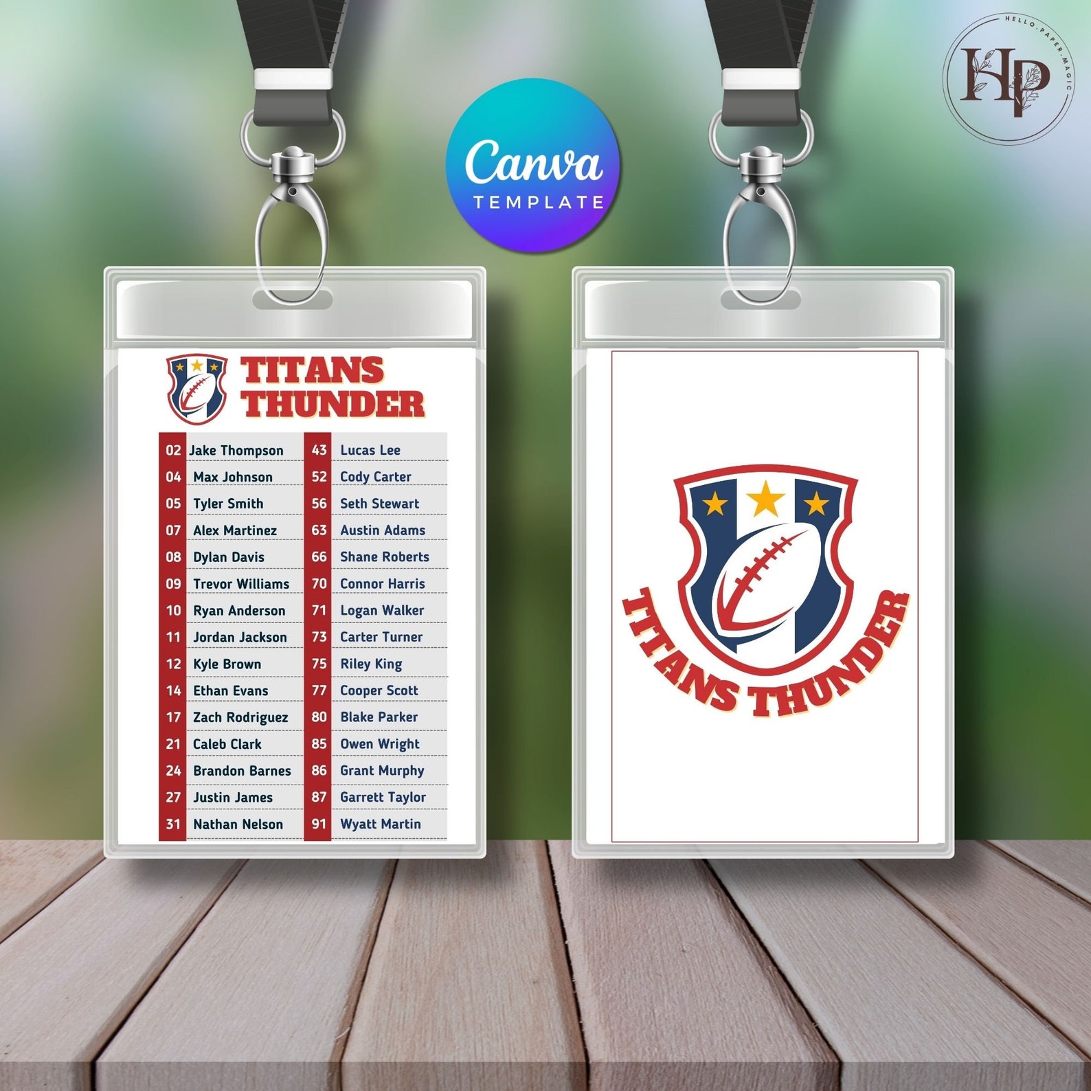 Team Roster Card Template, Editable Team Roster Card, Team Roster Card ...