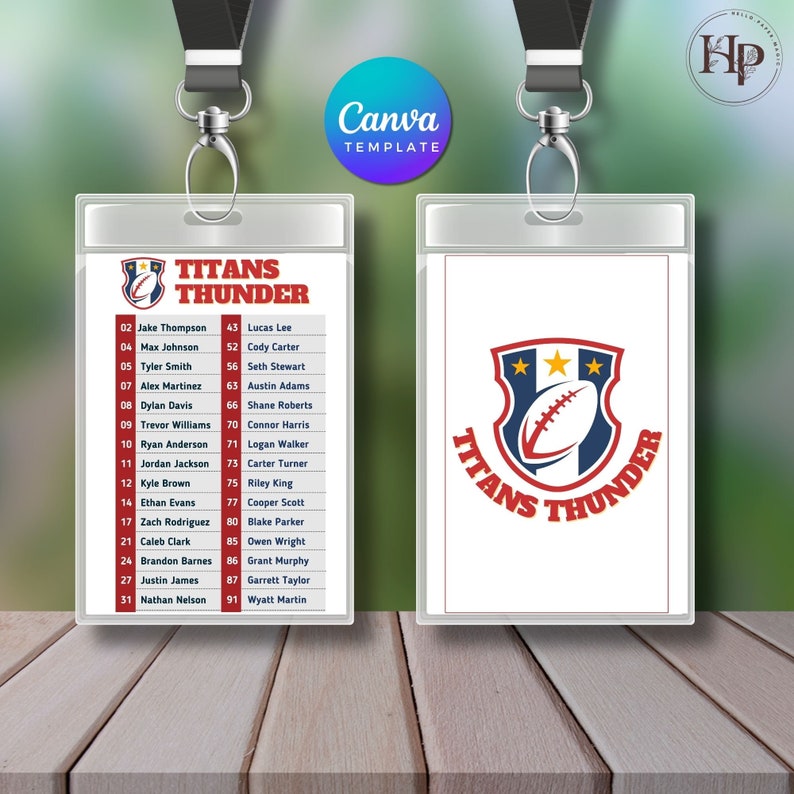 Editable Team Roster Card Template: Sports Team Canva Design - Etsy