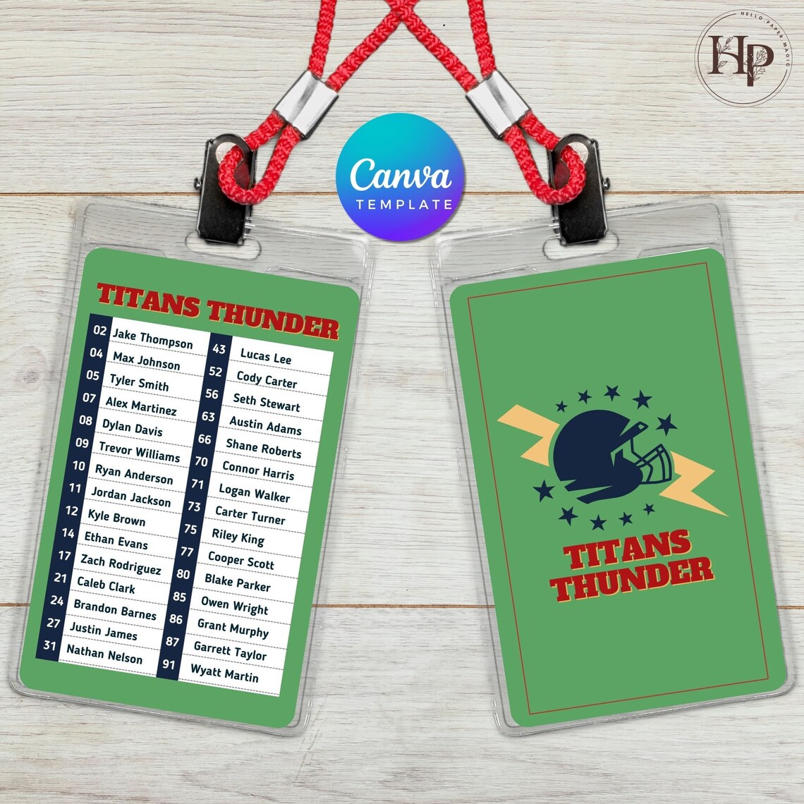 Team Roster Card Template, Editable Team Roster Card, Team Roster Card ...