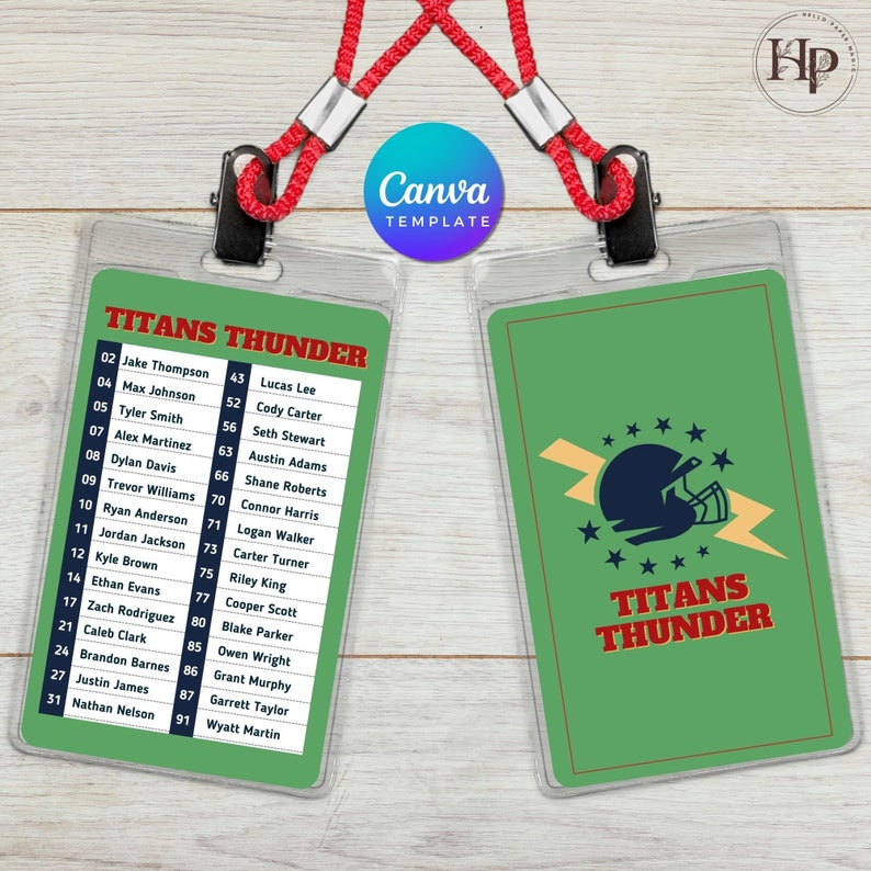 Team Roster Card Template, Editable Team Roster Card, Team Roster Card ...