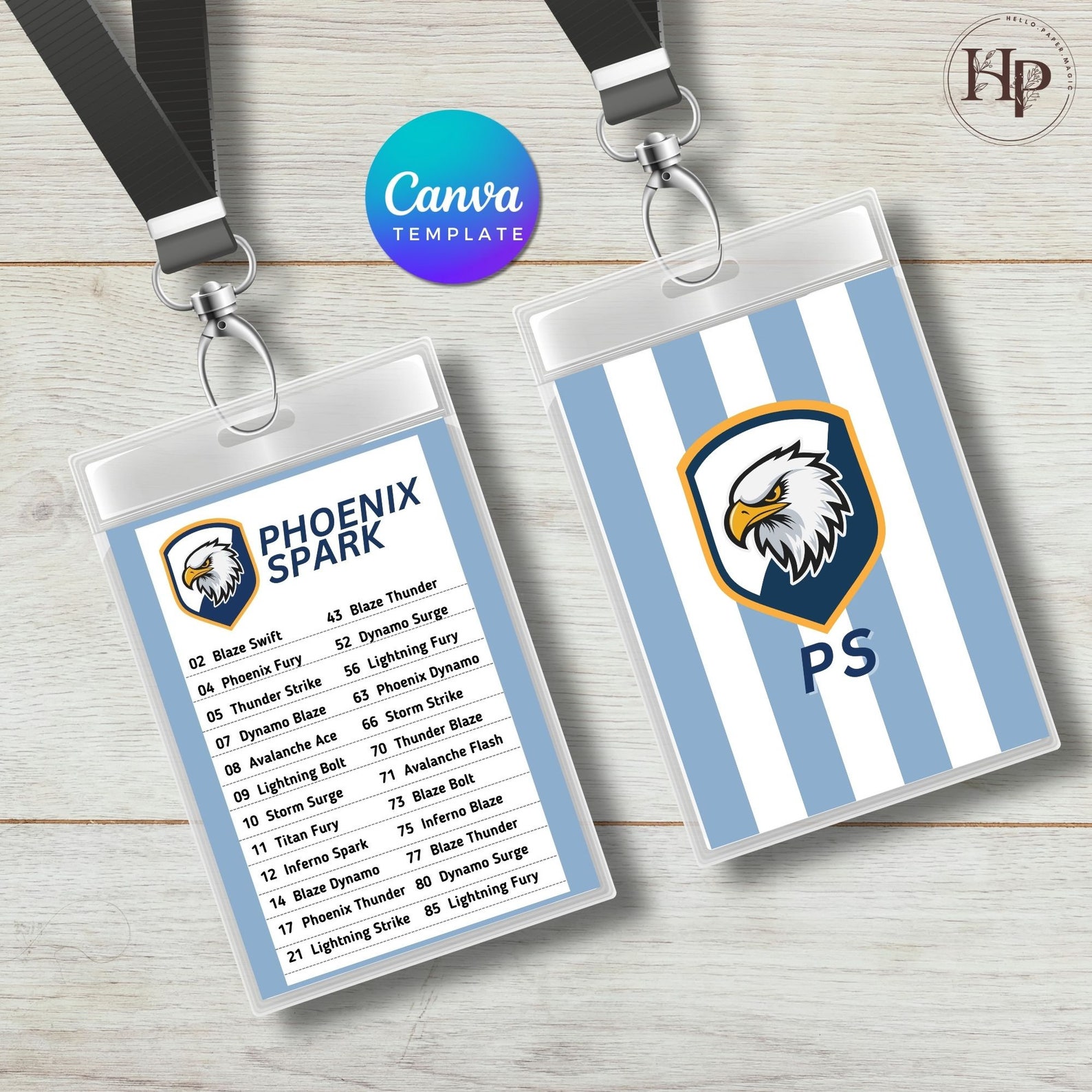 Editable Team Roster Card Template: Canva Sport Roster (4x6 & 3x5 ...
