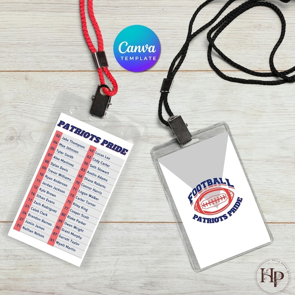 Football Team Roster Template Card - Etsy