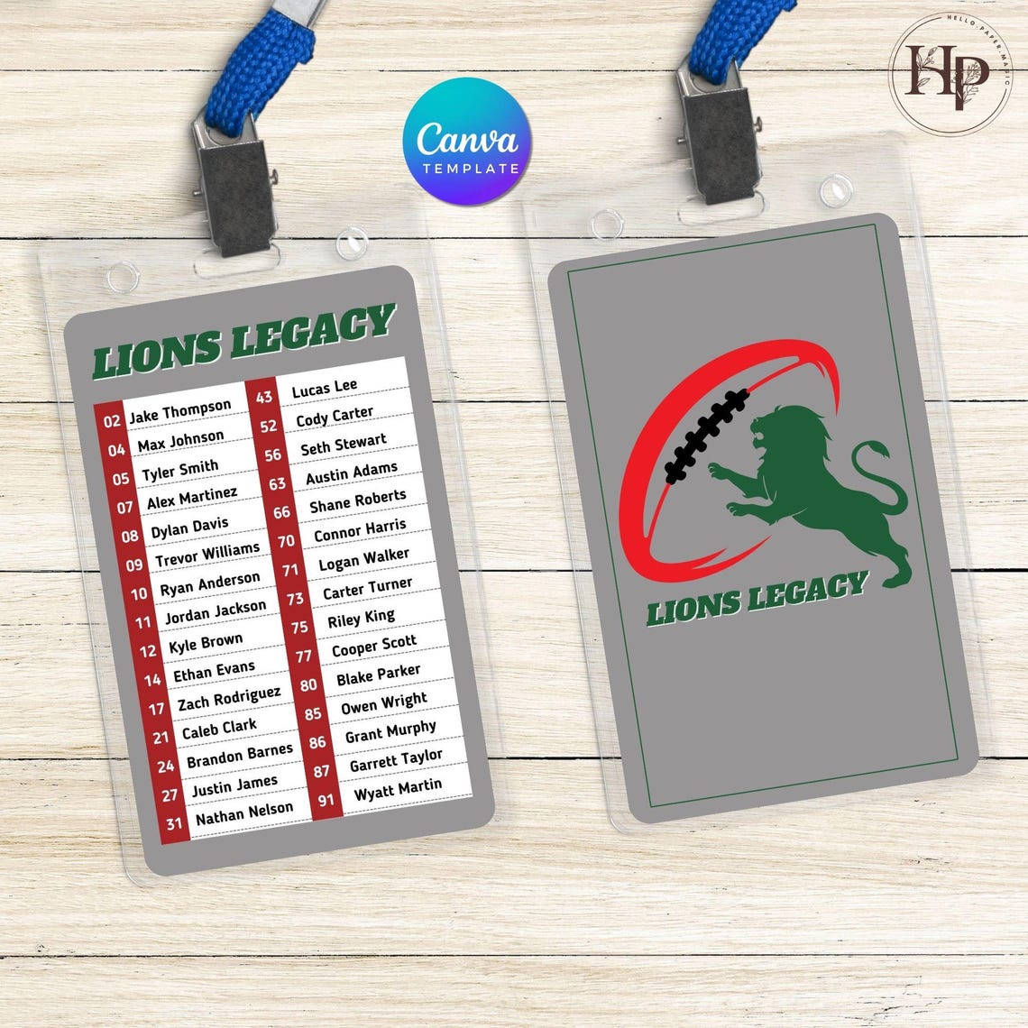 Team Roster Card Template, Editable Team Roster Card, Team Roster Card ...