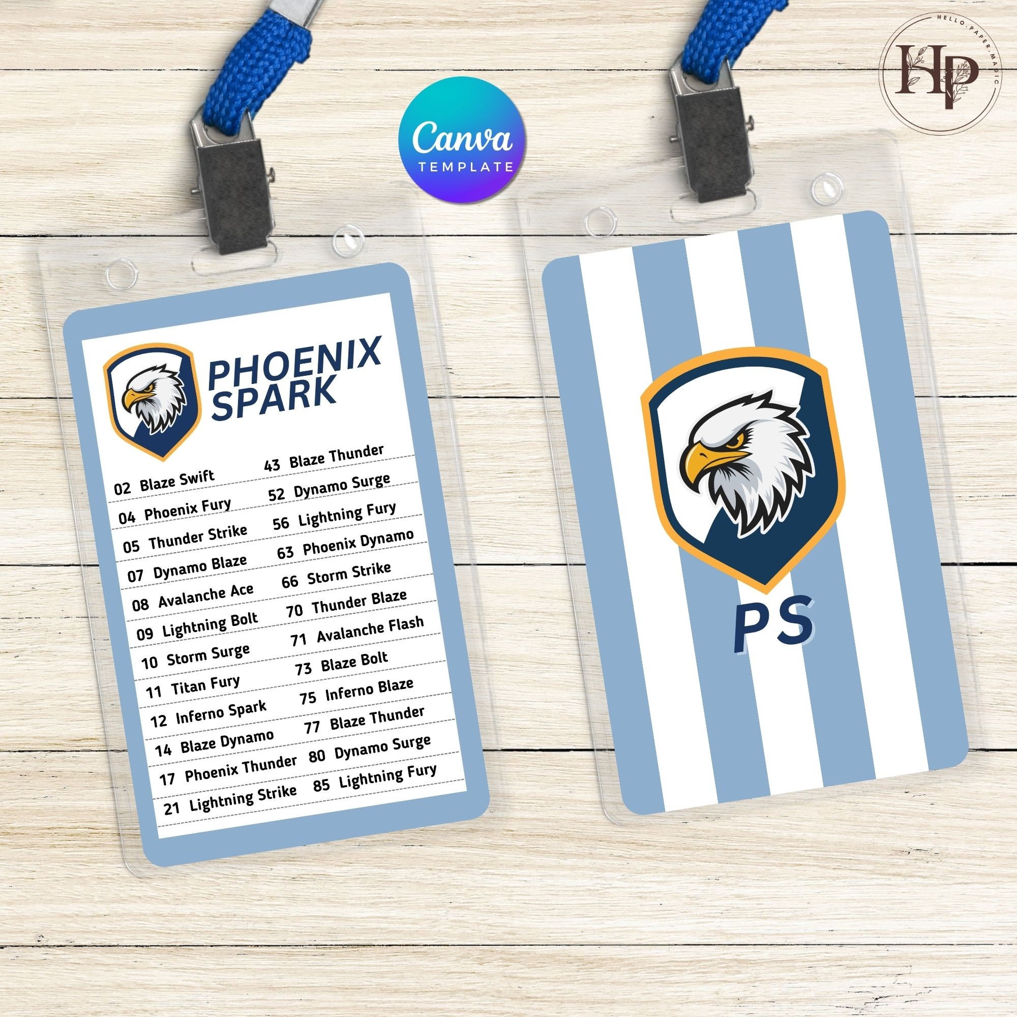 Editable Team Roster Card Template: Canva Sport Roster (4x6 & 3x5 ...