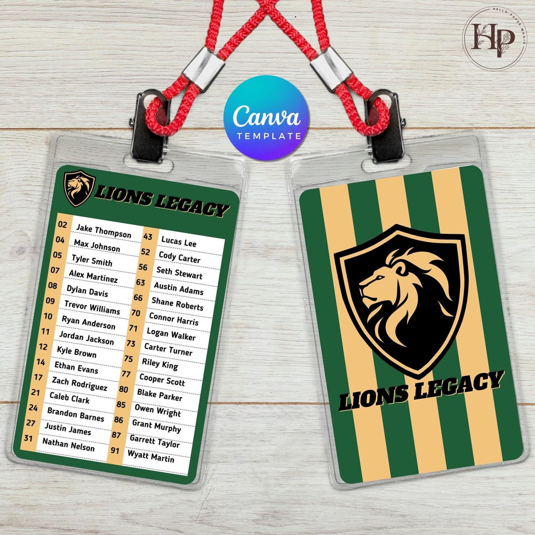 Team Roster Card Template, Editable Team Roster Card, Team Roster Card ...