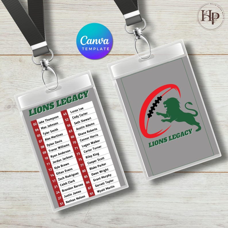 Team Roster Card Template, Editable Team Roster Card, Team Roster Card ...