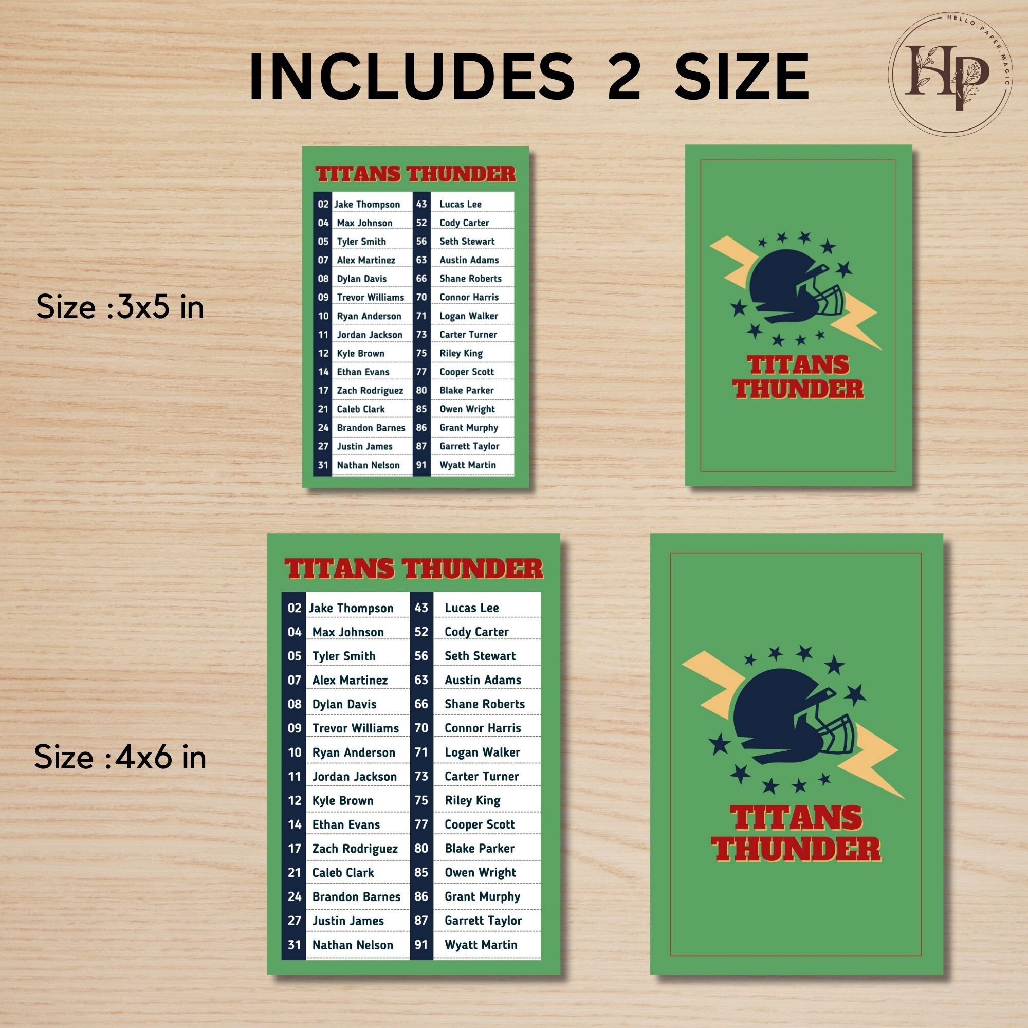 Team Roster Card Template, Editable Team Roster Card, Team Roster Card ...