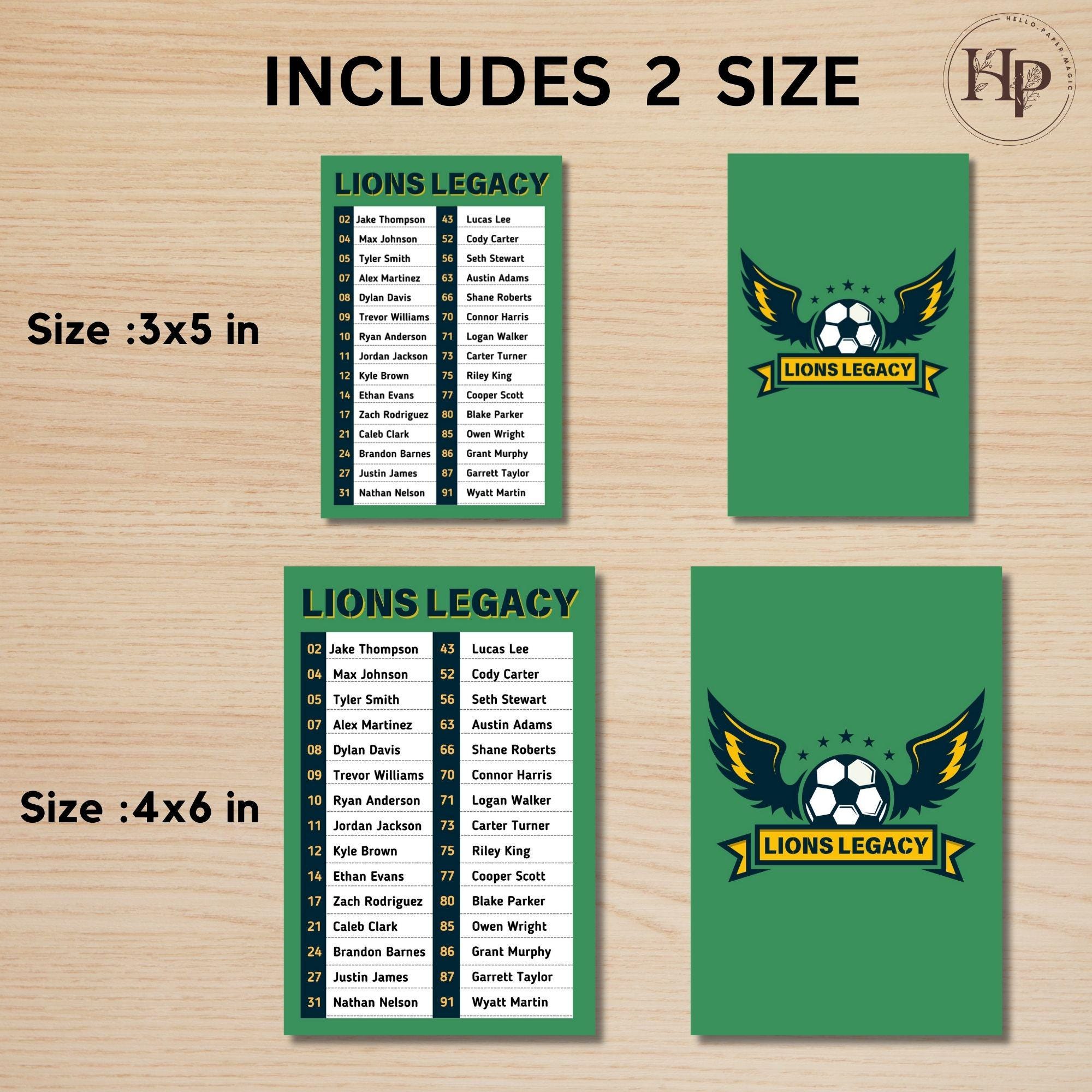 Team Roster Card Template, Editable Team Roster Card, Team Roster Card ...