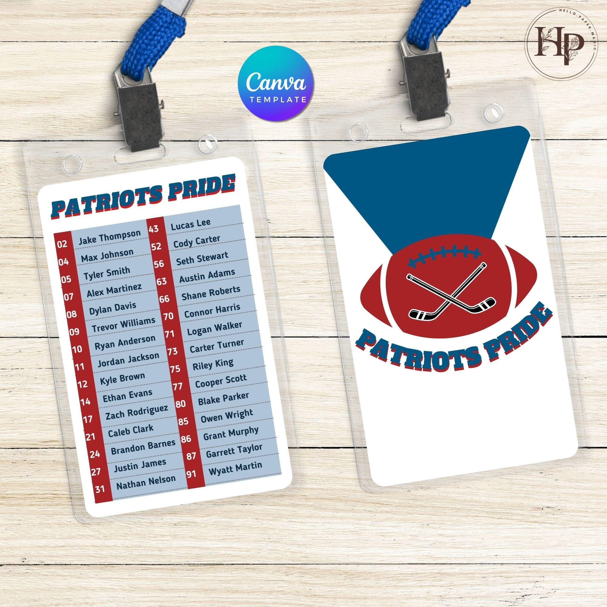 Team Roster Card Template, Editable Team Roster Card, Team Roster Card ...