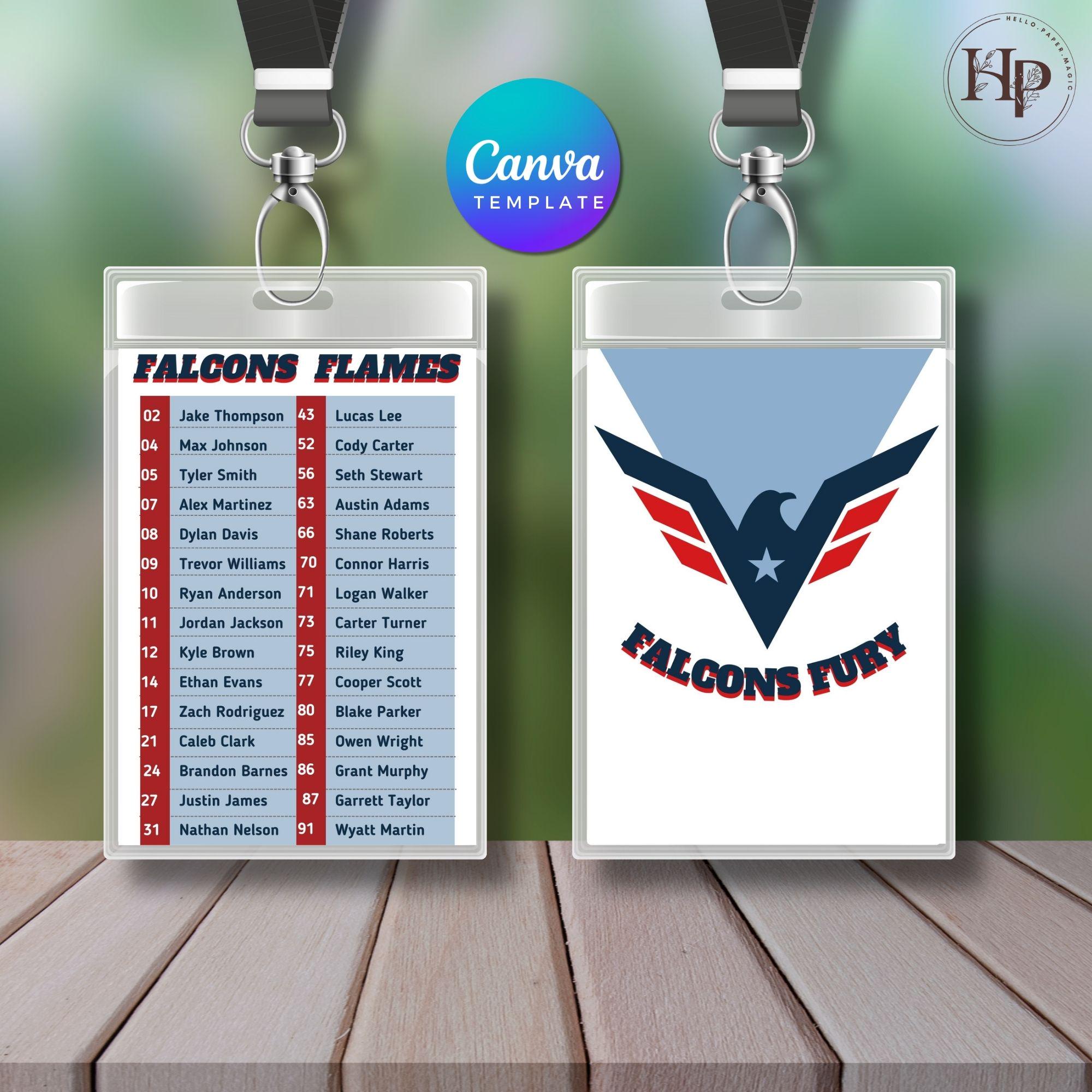 Team Roster Card Template, Editable Team Roster Card, Team Roster Card ...