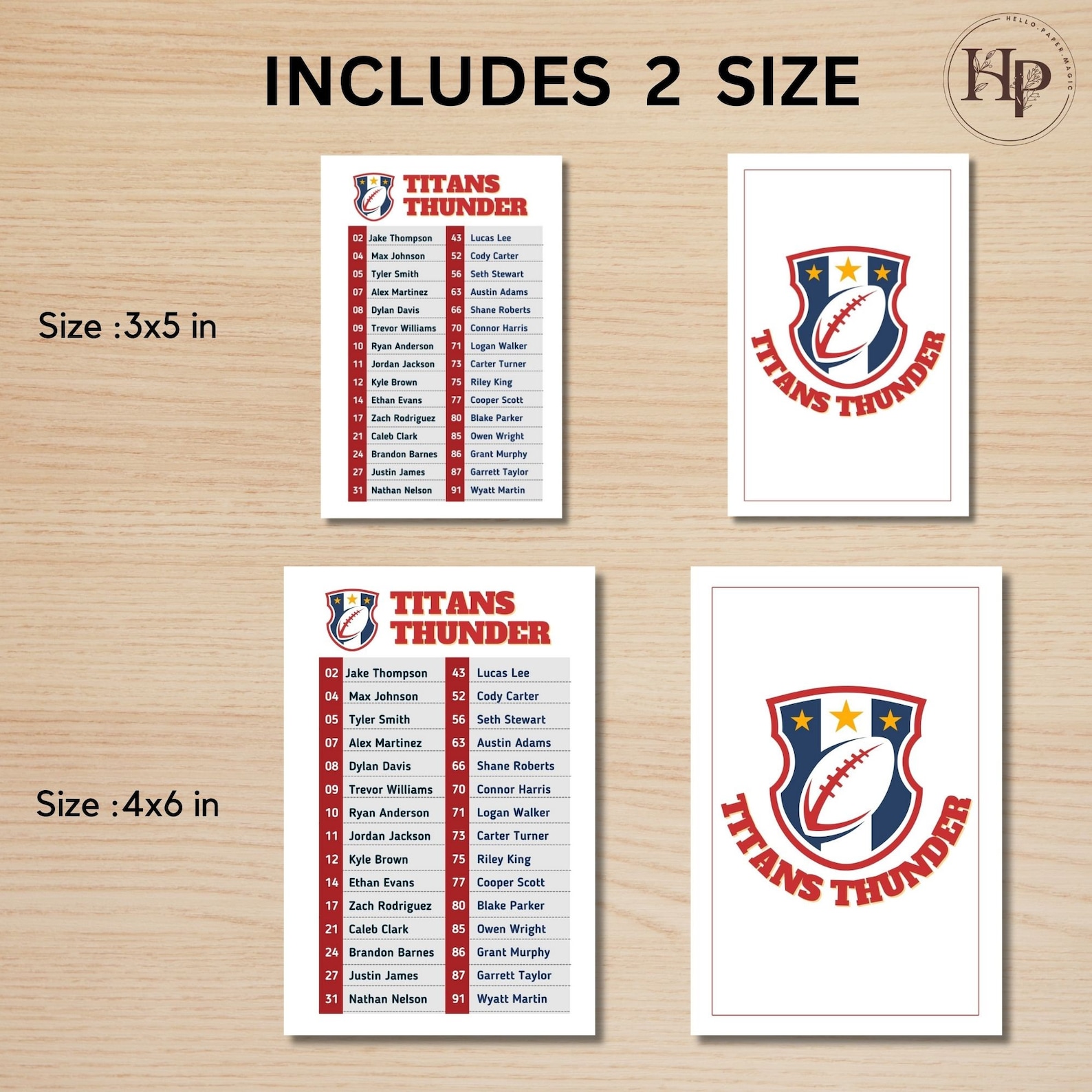 Team Roster Card Template, Editable Team Roster Card, Team Roster Card ...