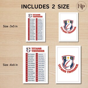 Team Roster Card Template, Editable Team Roster Card, Team Roster Card ...