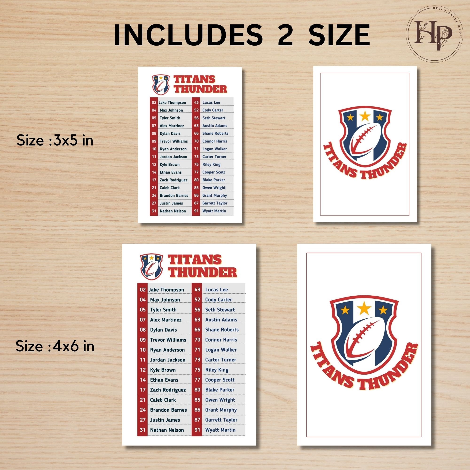 Team Roster Card Template, Editable Team Roster Card, Team Roster Card ...