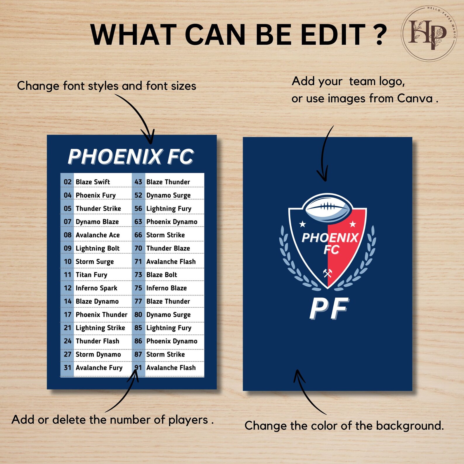 Team Roster Card Template, Editable Team Roster Card, Team Roster Card ...