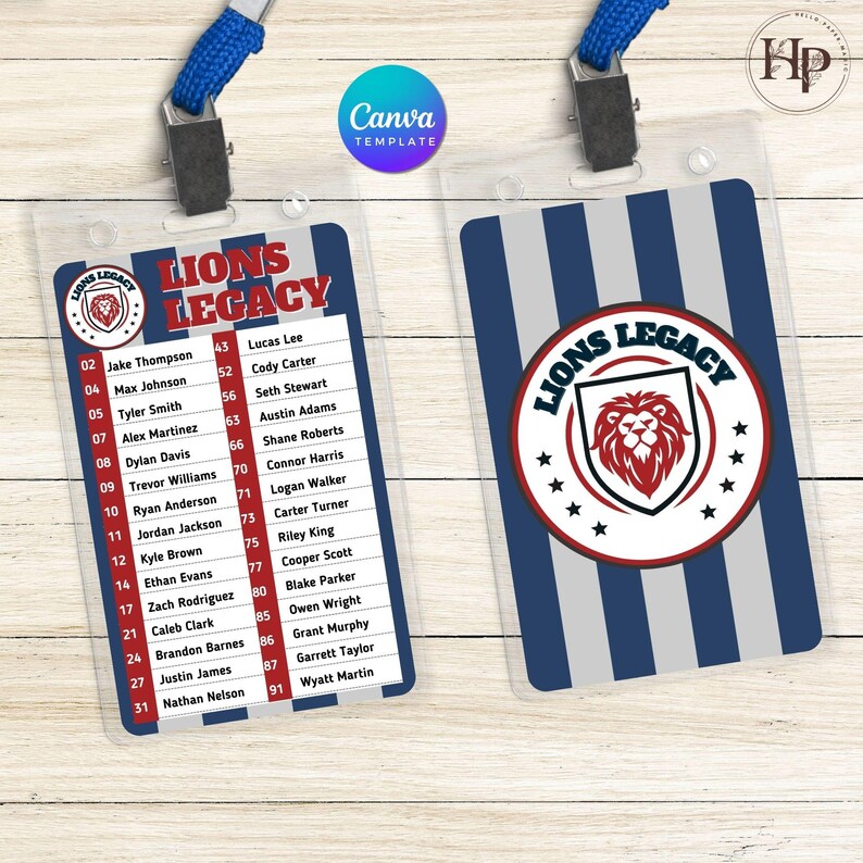 Team Roster Card Template, Editable Team Roster Card, Team Roster Card ...