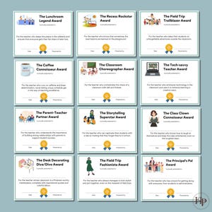 Funny Teacher Appreciation Award Certificates, Editable Canva Template ...