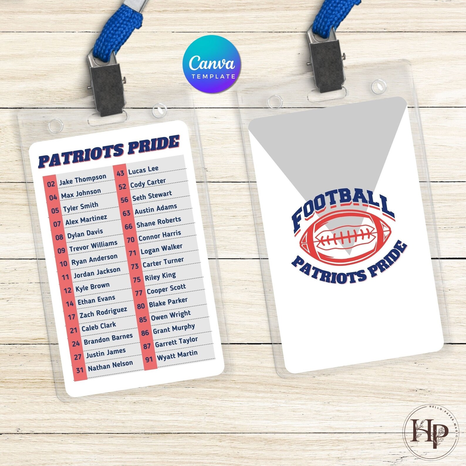 Editable Team Roster Card Template: Canva Sport Team Design (digital ...