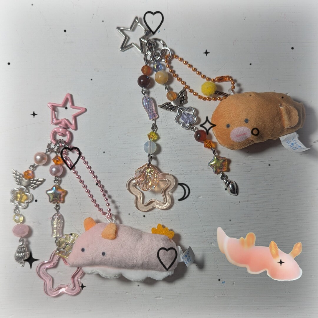 Little Sea Creature Plushie Keychains! Cute Beach Ocean Sea Slug Fish ...