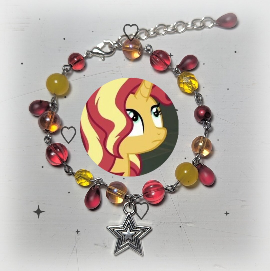 Sunset Shimmer Bracelet My Little Pony Mlp Charm Bracelets Star - Etsy