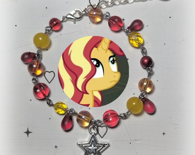 Sunset Shimmer Bracelet! My Little Pony Mlp Charm Bracelets Star - Etsy