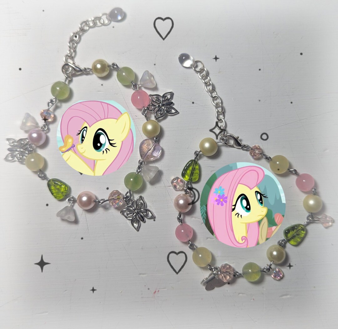 Fluttershy Bracelets My Little Pony Mlp Charm Bracelets Butterfly - Etsy