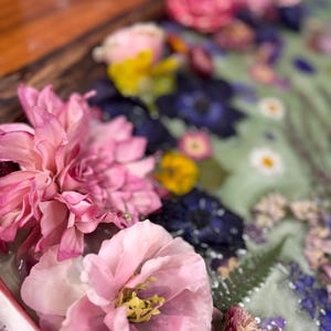 Handmade Epoxy Resin Flower Table Large 34” Featuring Subtle Colored ...