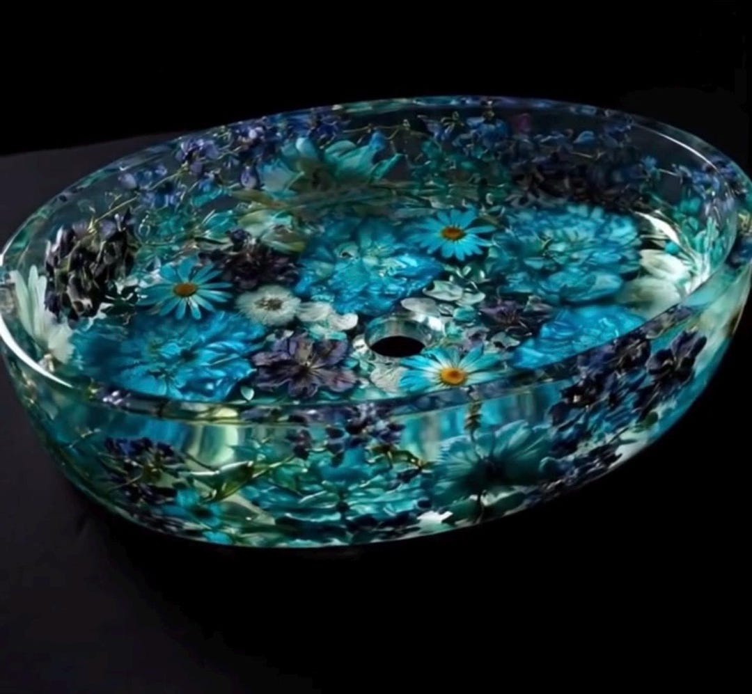 Handmade Epoxy Resin Floral Sink- Rare Find Luxury Sink - Etsy