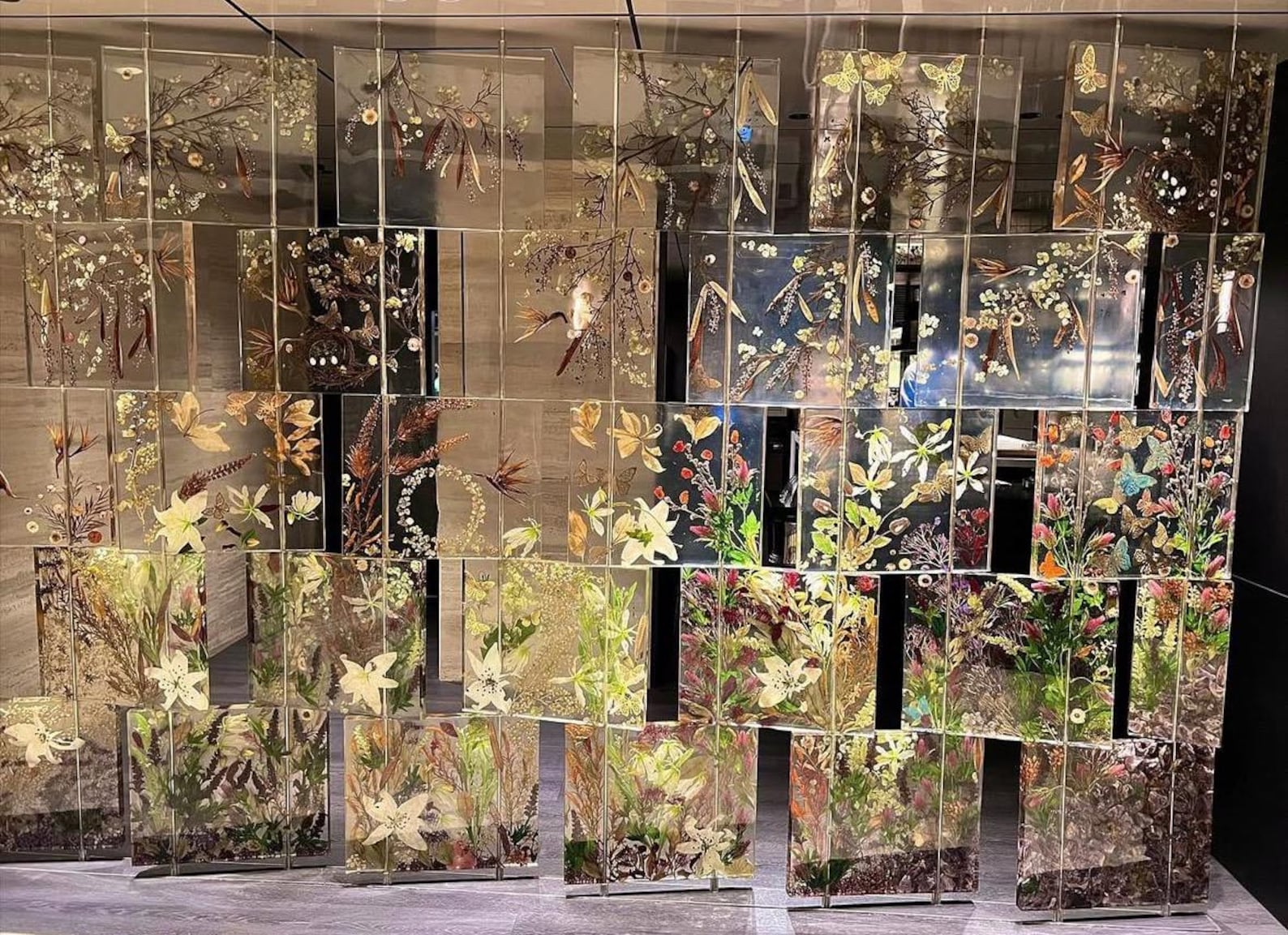 Handmade Luxury Resin Floral Wall Panels, Room Divider Panels ...