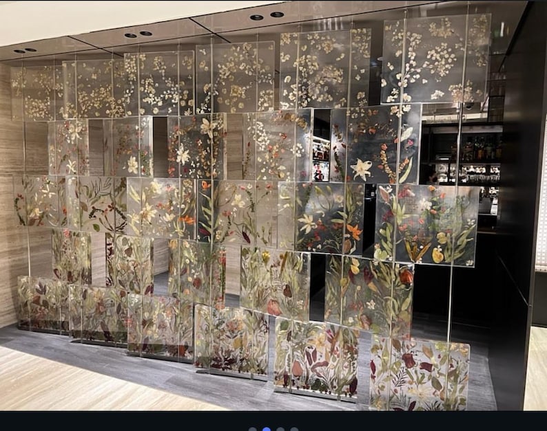 Handmade Luxury Resin Floral Wall Panels, Room Divider Panels ...