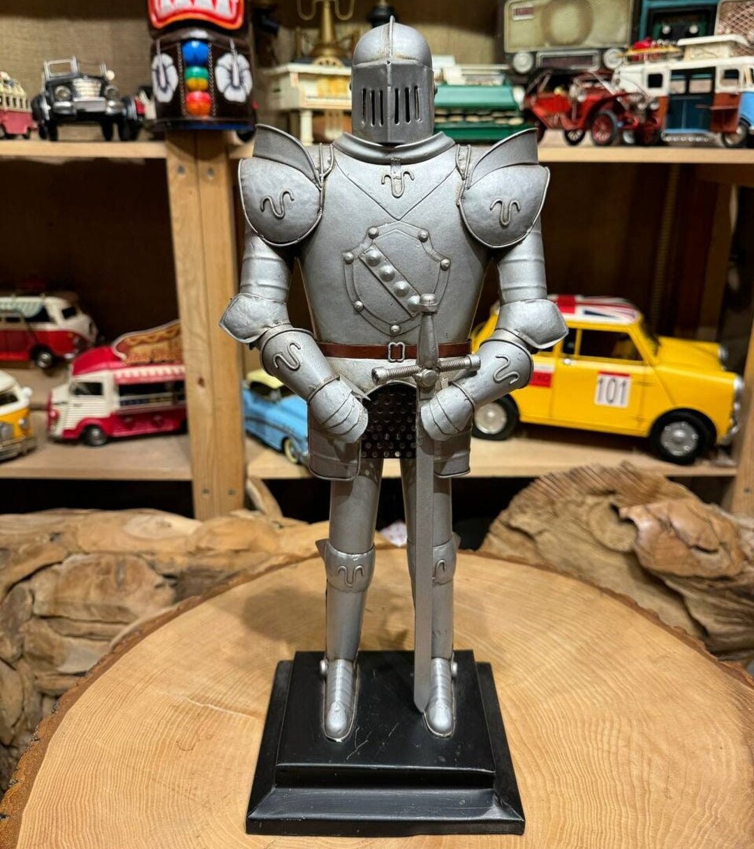 Statue of Soldier Iron Man Gatekeeper Watchman Warrior With Mask and ...