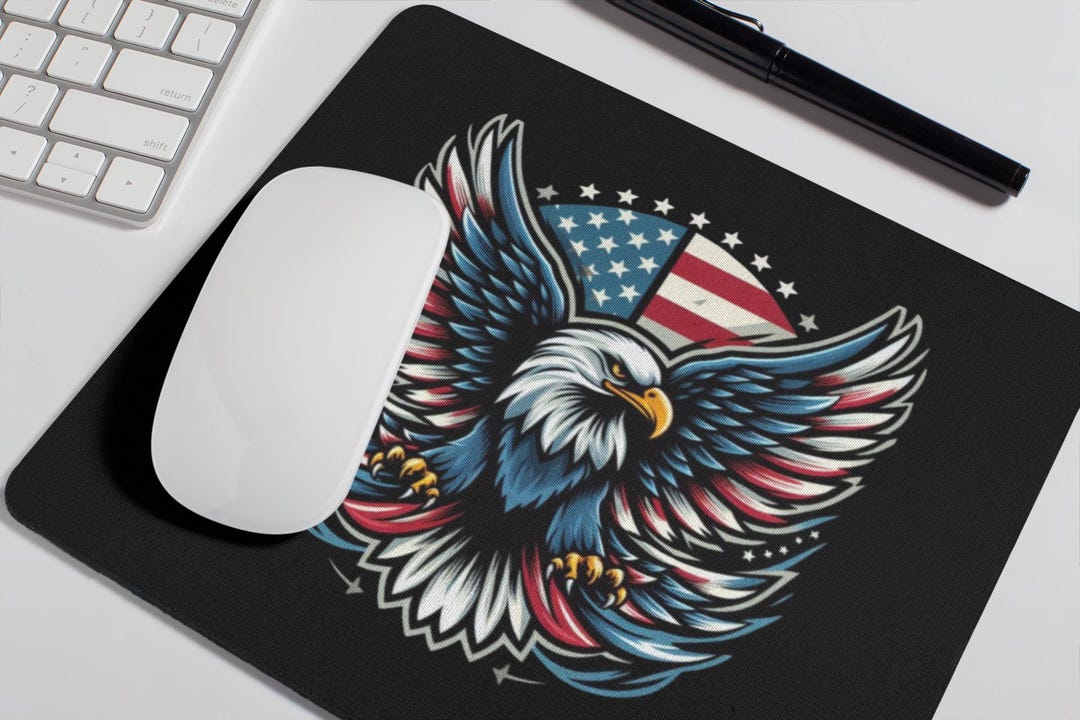 Eagle Mouse Pad, Patriotic Mouse Pad, American Flag Mouse Pad, Eagle ...