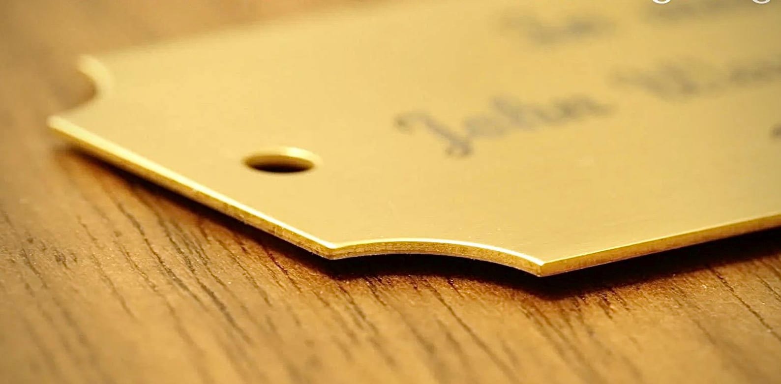 Create Your Own Brass Plaque - Engraved Brass Plate Black Text Custom ...