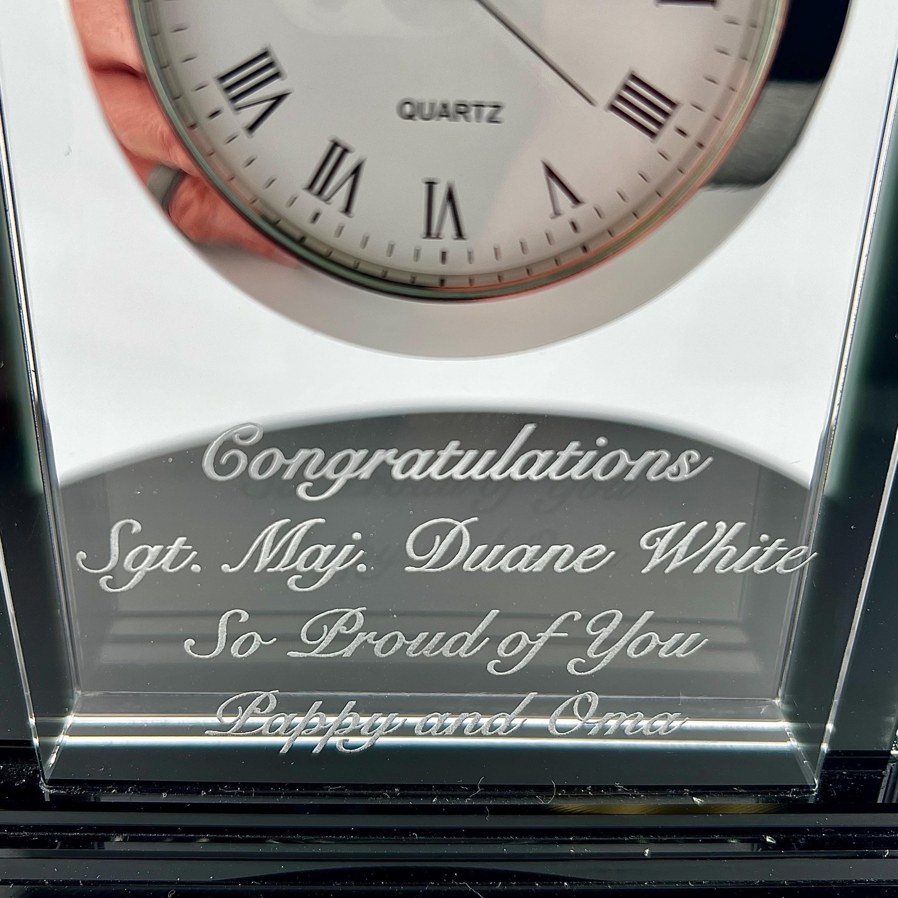 Black Crystal Clock Award - Personalized Corporate Crystal Clock Award ...