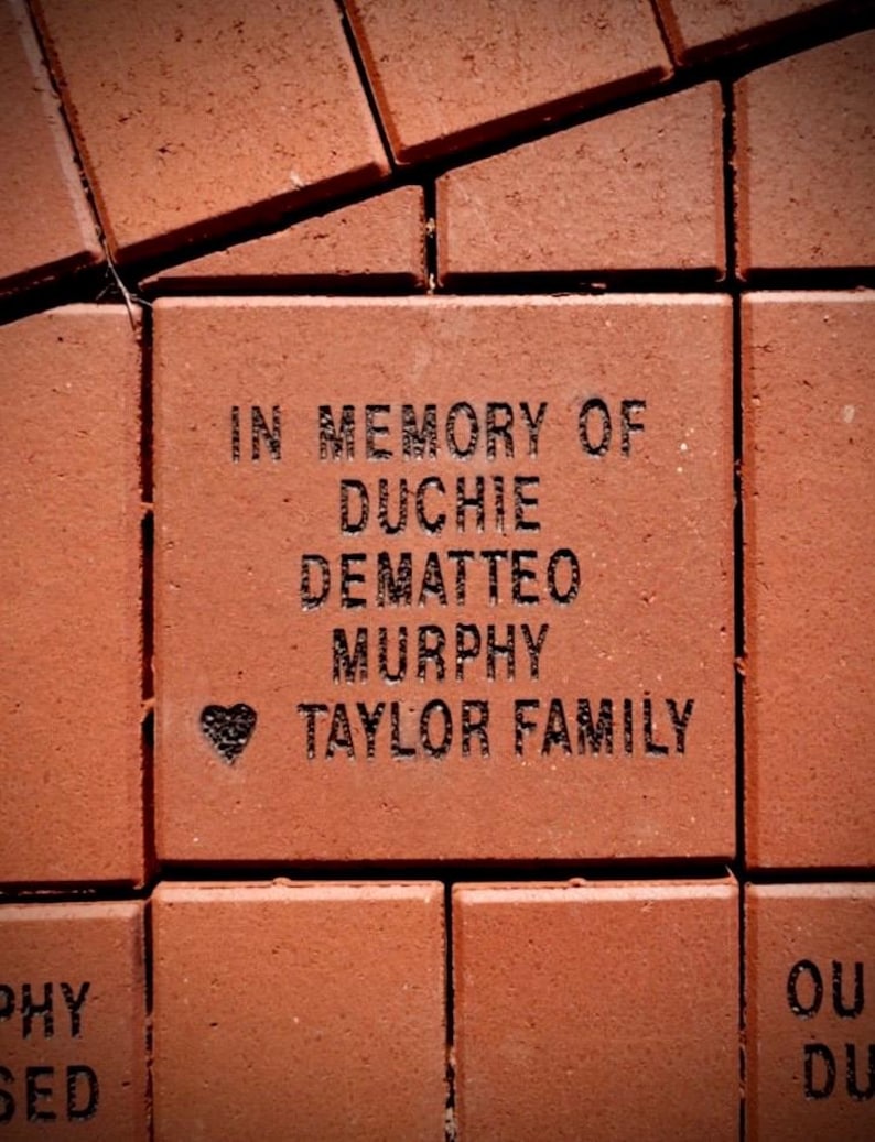Custom Engraved Red Brick Memorial Paver - Various Sizes - Engraved ...