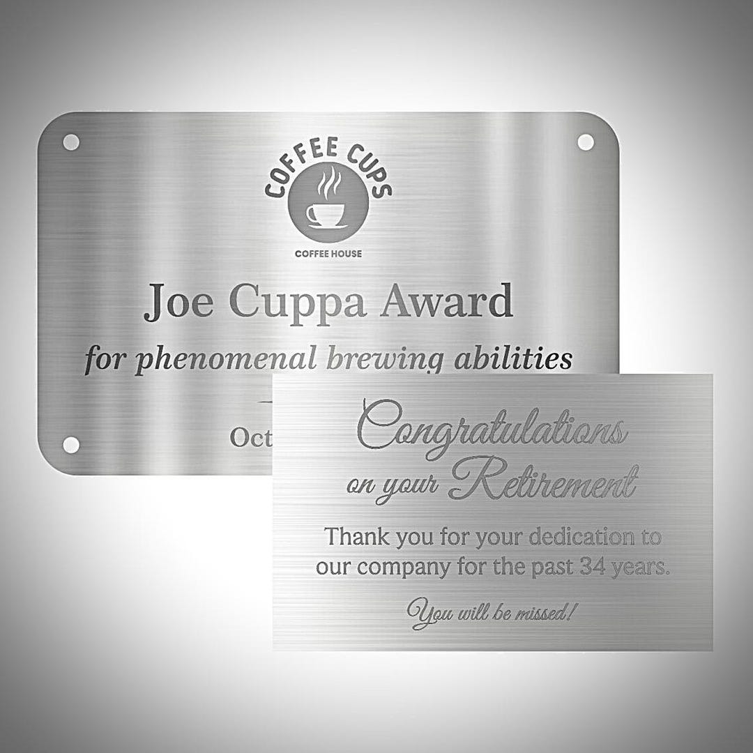 Create Your Own Aluminum Plaque - Engraved Aluminum Plate - Custom Size ...