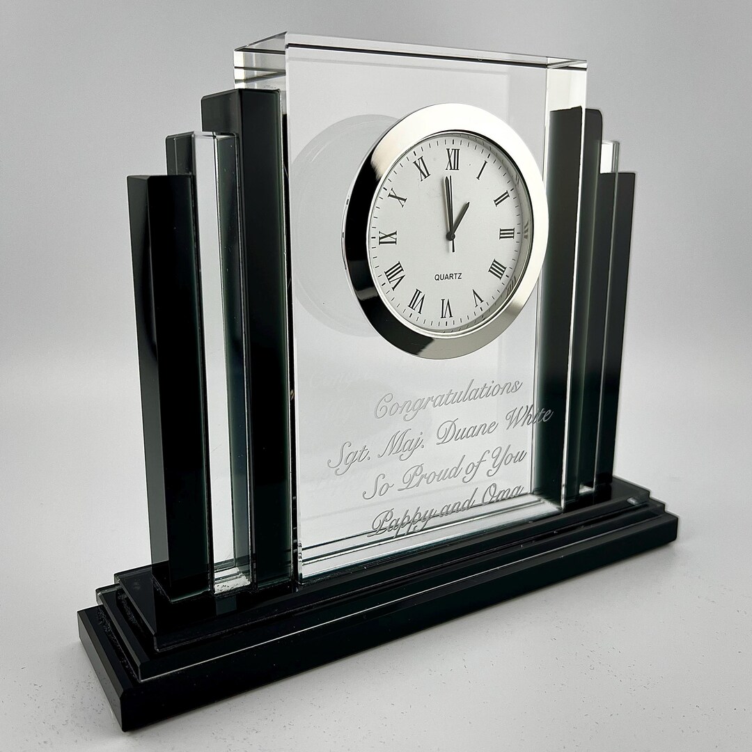 Black Crystal Clock Award - Personalized Corporate Crystal Clock Award ...