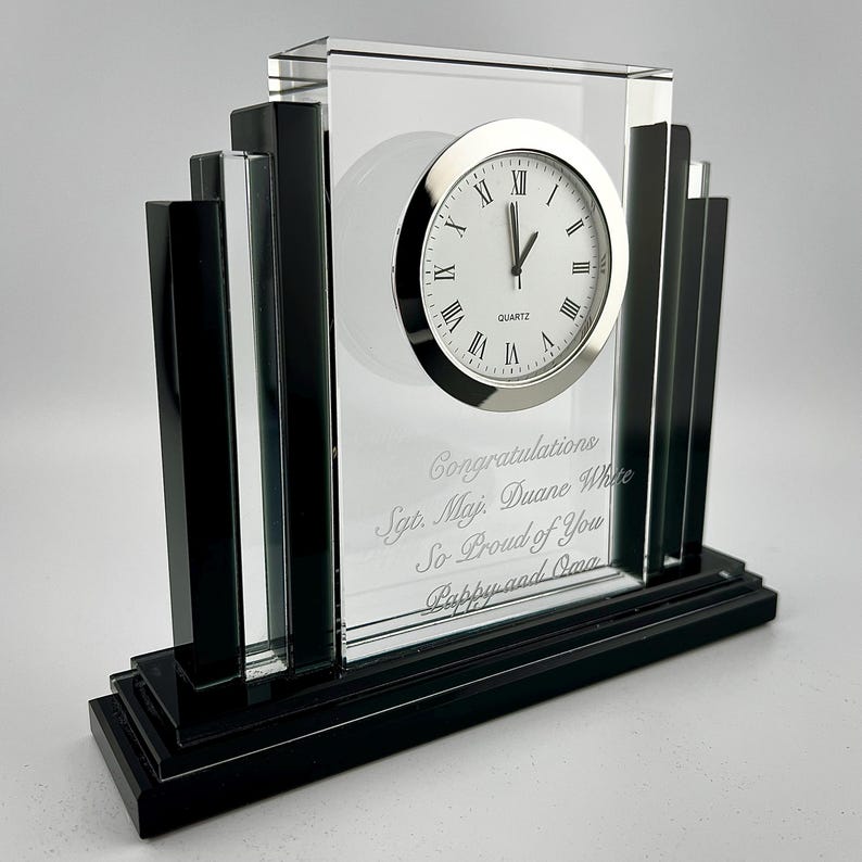 Black Crystal Clock Award - Personalized Corporate Crystal Clock Award ...