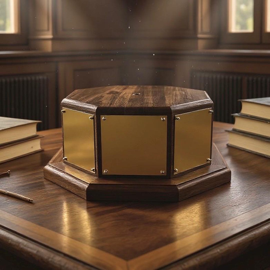 Wood Trophy Base Engraved Octagonal Trophy Base With Gold Brass Plates ...