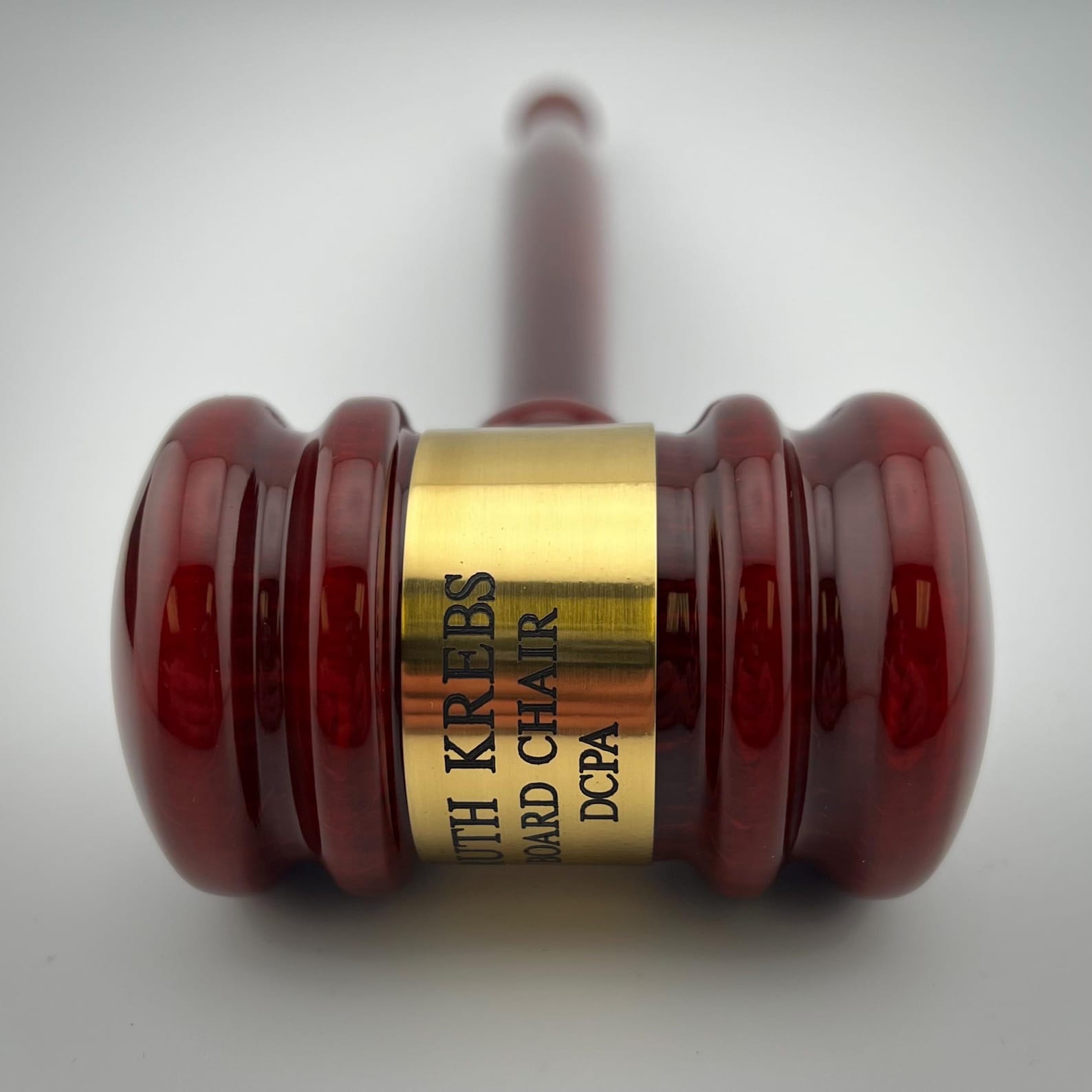 Rosewood Judges Gavel With Custom Engraved Brass Plate, Handheld Red ...