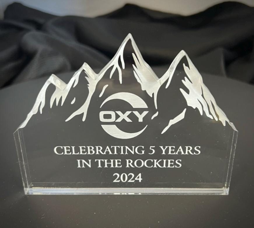 Custom Clear Acrylic Mountain Desktop Award, Inexpensive Award Option ...