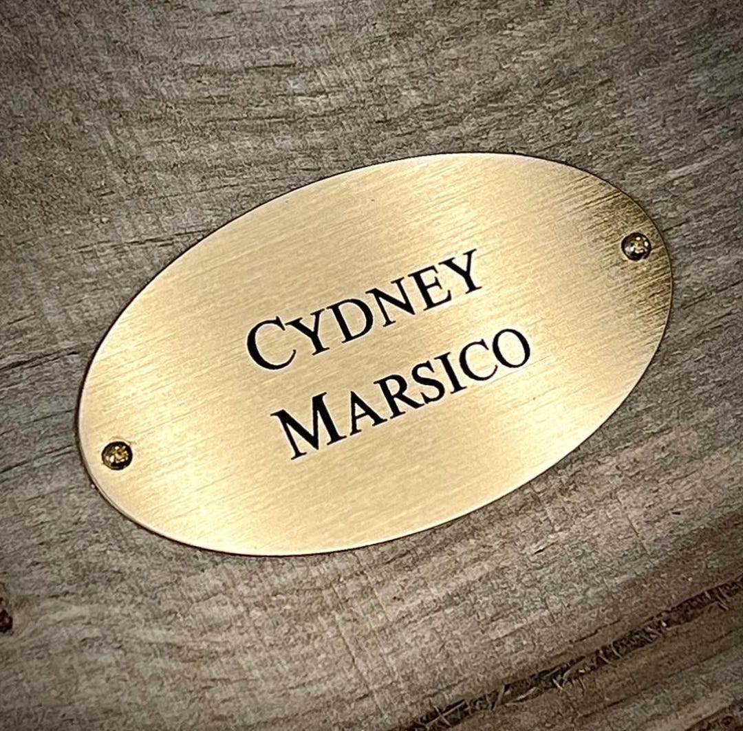 Engraved Solid Gold Brass Oval Shape Nameplate Frame Plate Locker Plate ...